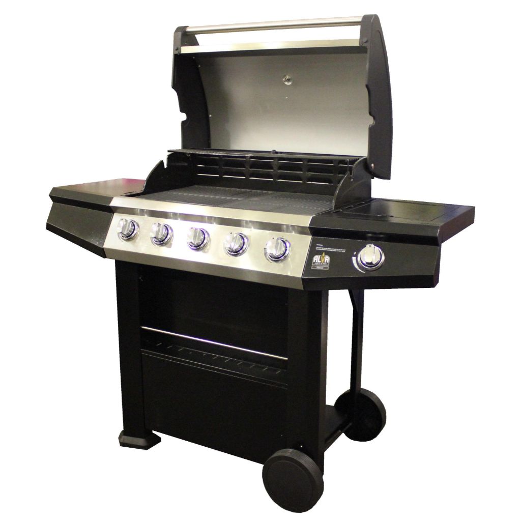Alva Finesse 5 Burner BBQ with Side Burner – www.onlinebraaishop.co.za