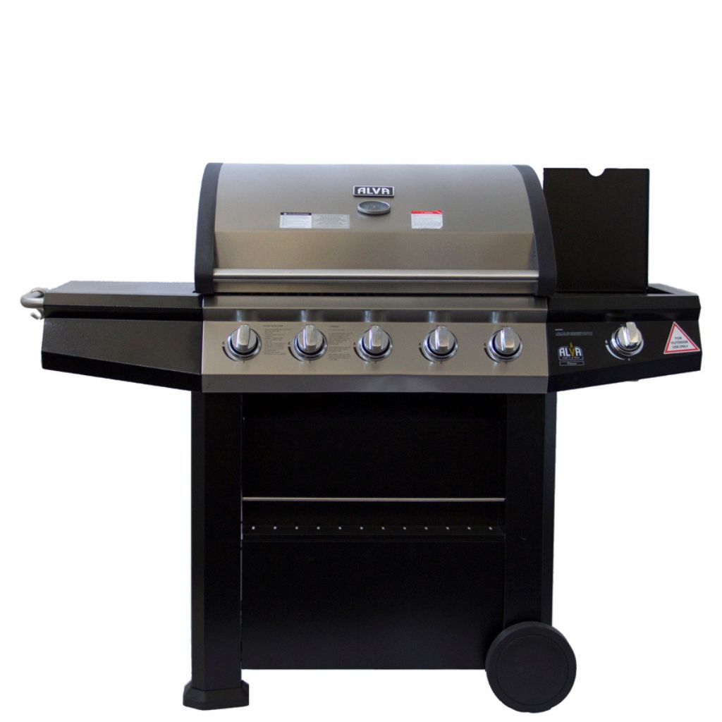 Alva Finesse 5 Burner BBQ with Side Burner – www.onlinebraaishop.co.za